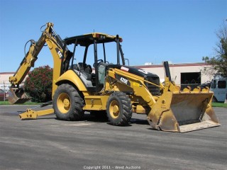 West Auctions - TWO Caterpillar 420E Backhoe Loaders, Box Trailer with ...
